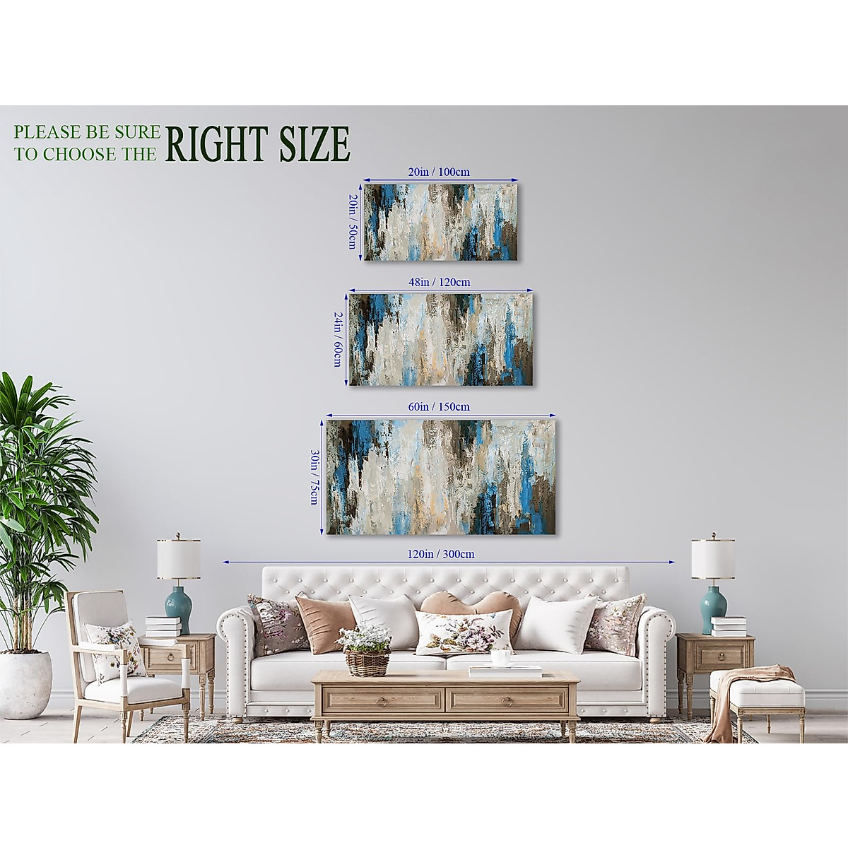 arteWOODS Abstract Wall Art Canvas Pictures Wall Decor Modern Abstract Artwork Contemporary Wall Art Decor for Bedroom Living Room Bathroom Kitchen Office Home Framed Ready to Hang 20" x 40"