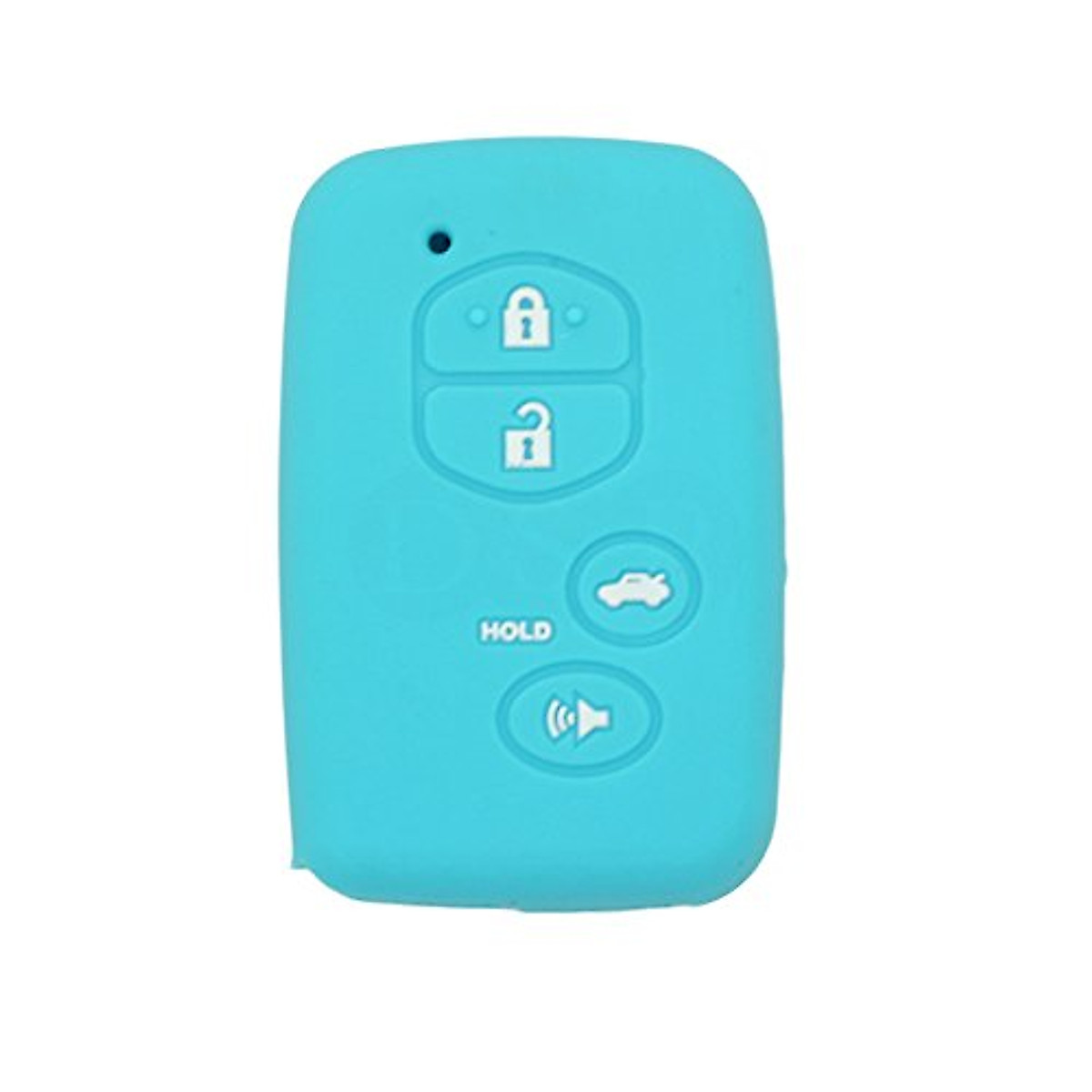 SEGADEN Silicone Cover Protector Case Holder Skin Jacket Compatible with TOYOTA 4 Button Smart Remote Key Fob CV2405 Light Blue