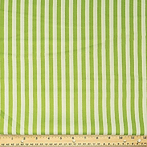 RTC Fabric, Cotton 44" Stripe Grass Color Sewing Fabric by The Yard