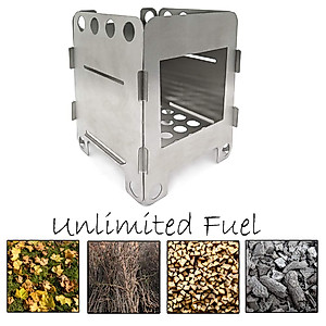 HTTMT- ET-Cook002-L- Folding Wood Stove Pocket Alcohol Stove Outdoor Cooking Camping Backpacking