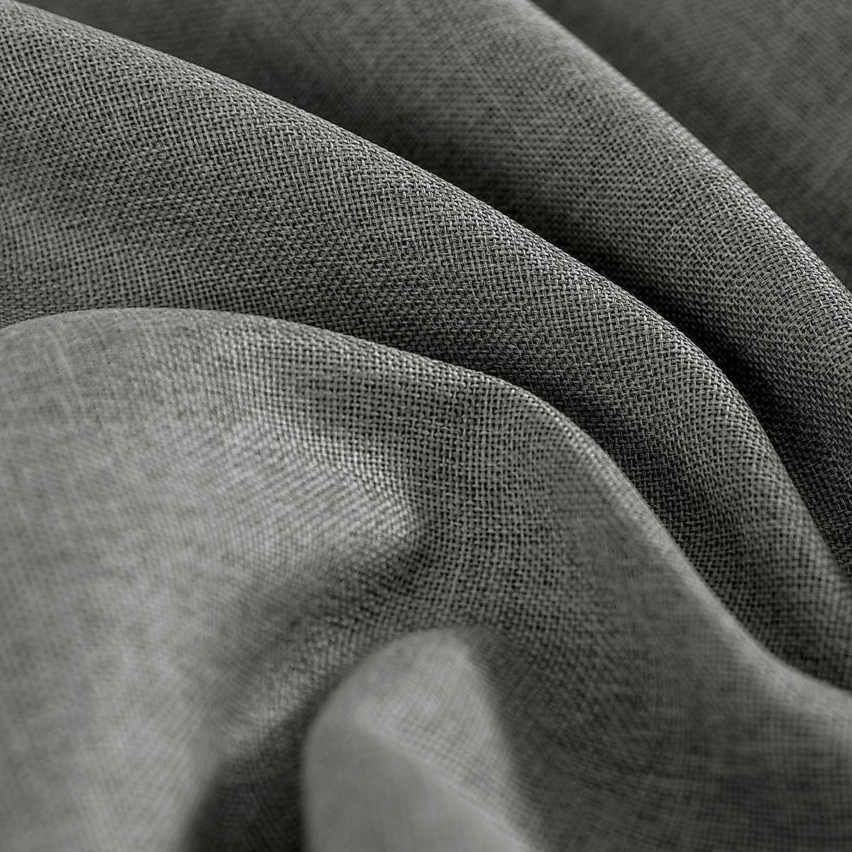 Lazzzy Bedroom Curtains 84 Inches Long 2 Panels Dark Gray Room Darkening Thermal Insulated Linen Textured Window Treatment Set Light Reducing Drapes