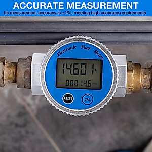 Copkim 2 Pcs Digital Turbine Flow Meter 1 in NPT Thread Water Flow Meter Electronic Fuel Meter Gas Oil Fuel Flowmeter, IPX7 Waterproof, Accuracy LCD Display Flow Meter for Diesel Kerosene Gasoline