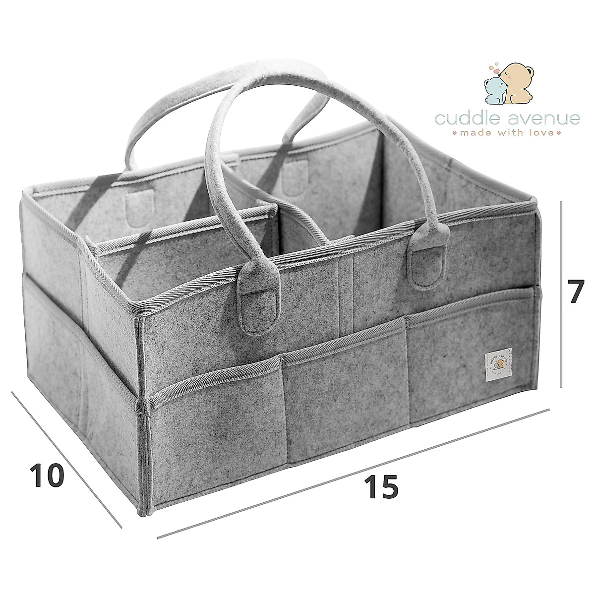 Cuddle Avenue Baby Diaper Caddy Organizer - Luxury Little Boy And Girl, Large Basket, Car Organizer, Gift For Shower Registry, BLUE