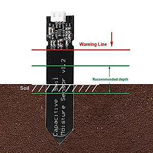 Stemedu 5PCS Capacitive Analog Soil Moisture Sensor Module 3.3~5.5V Corrosion Resistant Humidity Detection Sensors DIY Electronic for Arduino for Raspberry Pi