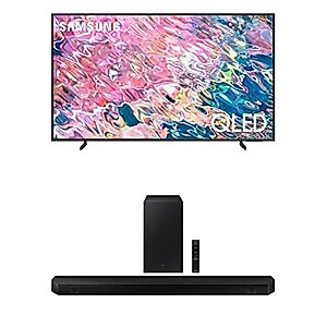 SAMSUNG 55-Inch Class QLED 4K UHD Q60B Series Dual LED Quantum HDR Smart TV (QN55Q60BAFXZA, 2022 Model) w/HW-Q60B 3.1 ch Soundbar w/Dolby Audio/DTX Virtual:X, 2022
