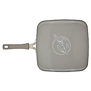 Rachael Ray Cook + Create Nonstick Stovetop Griddle/Grill Pan, Square, 11 Inch, Gray