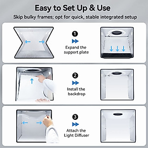 Photo Studio Light Box for Photography: Takerers 12x12 Inch Professional 5500k Dimmable Shooting Tent Kit with 112 LED & 6 Kinds of Double-Sided Color Backdrops for Product Photography