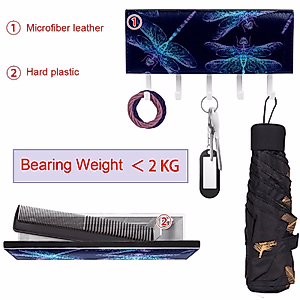 Self Adhesive Hooks Wall Mounted, Coat and Hat Hooks Rack, Dragonfly Navy Blue Towel Hanger Hook, Door Bathroom Kitchen Bathroom Decor