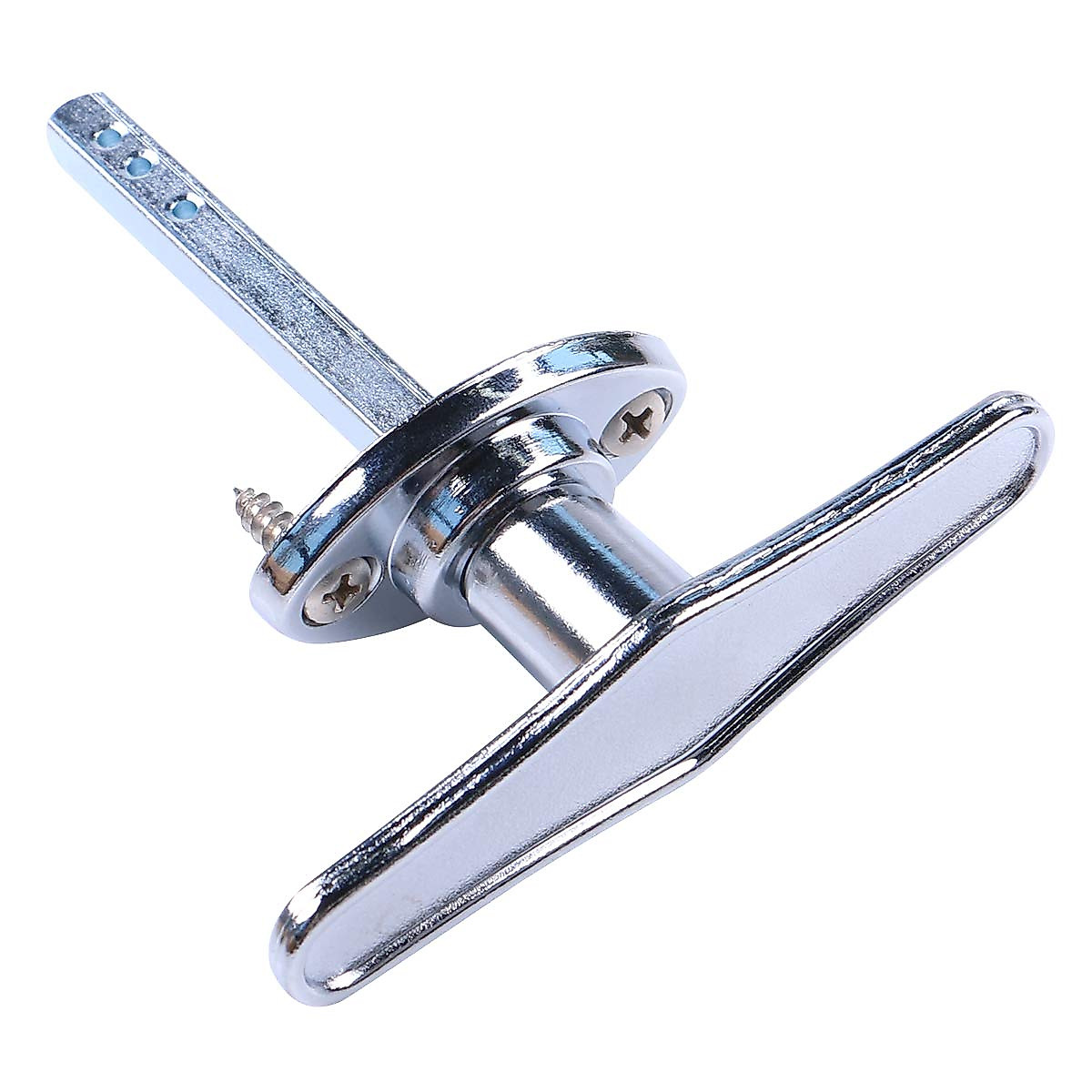 MOMAID Garage Door Lock Dummy T Handle Assembly Non-Locking Door Hardware Kit (Without Keys) Chrome Plated