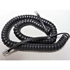 DIY-BizPhones 5-Pack of Gray 12' Ft Cisco Compatible Handset Receiver Cords IP Phone 7800 7900 8800 SPA Series 7841 7861 7940 7941 7942 7945 7960 7961 7962 8811 8841 8851 Charcoal Curly Coil Lot