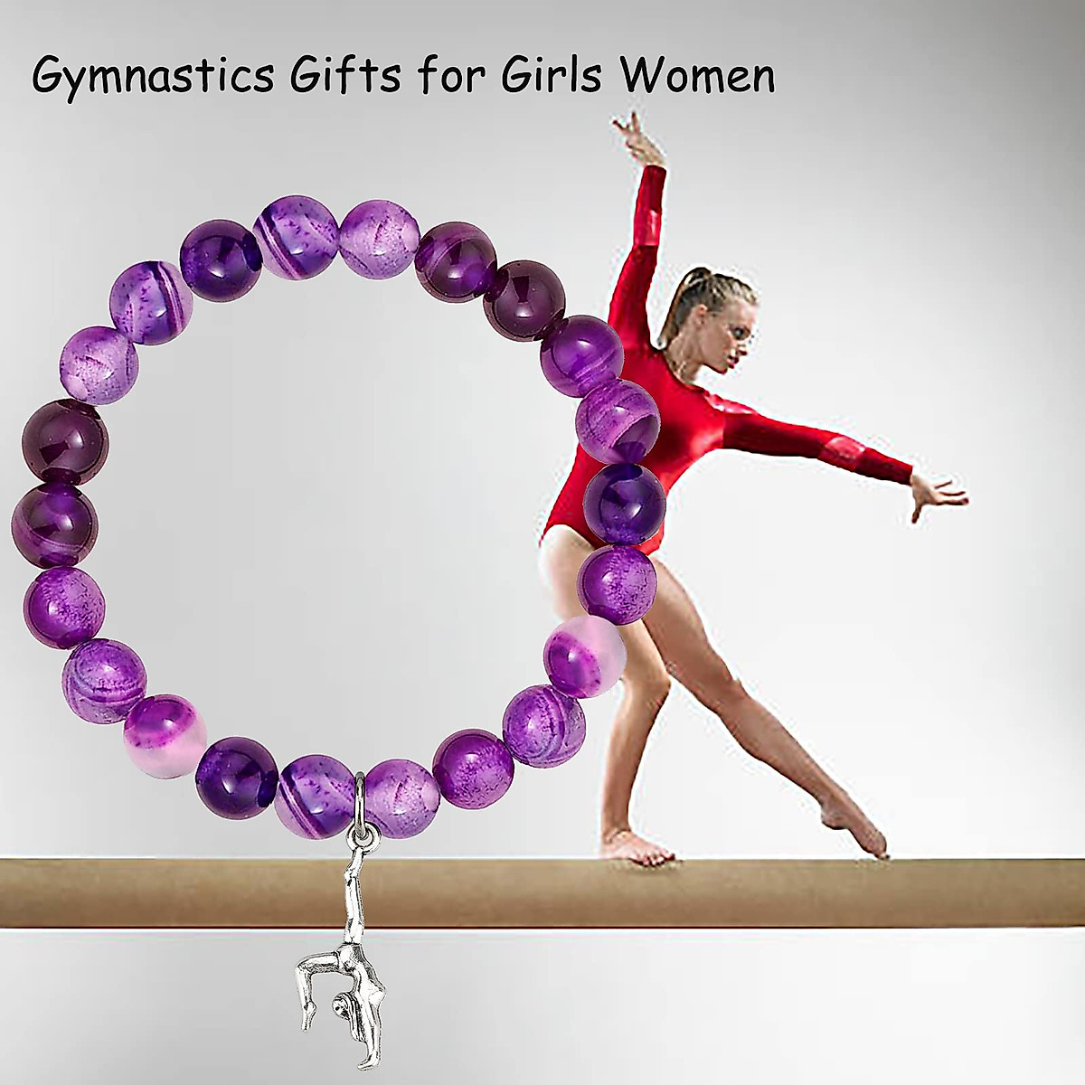 PARTNER Gymnastics Jewelry for Gymnast Gymnastics Bracelet Gymnastics Coach Gift Gymnastics Coach Thank You Gift (purple)