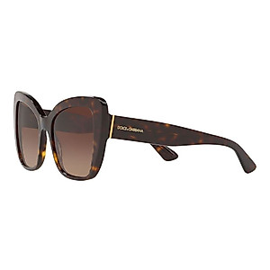 Dolce & Gabbana DG 4348 502/13 Havana Plastic Butterfly Sunglasses Brown Gradient Lens