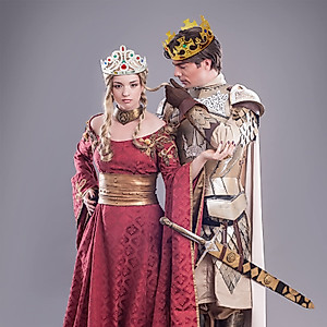 Bonuci 4 Pcs King Crowns Queen Tiara Princess Adjustable Crowns Gold Crown Funny Party Hats Royal Halloween Costume Prom Accessories