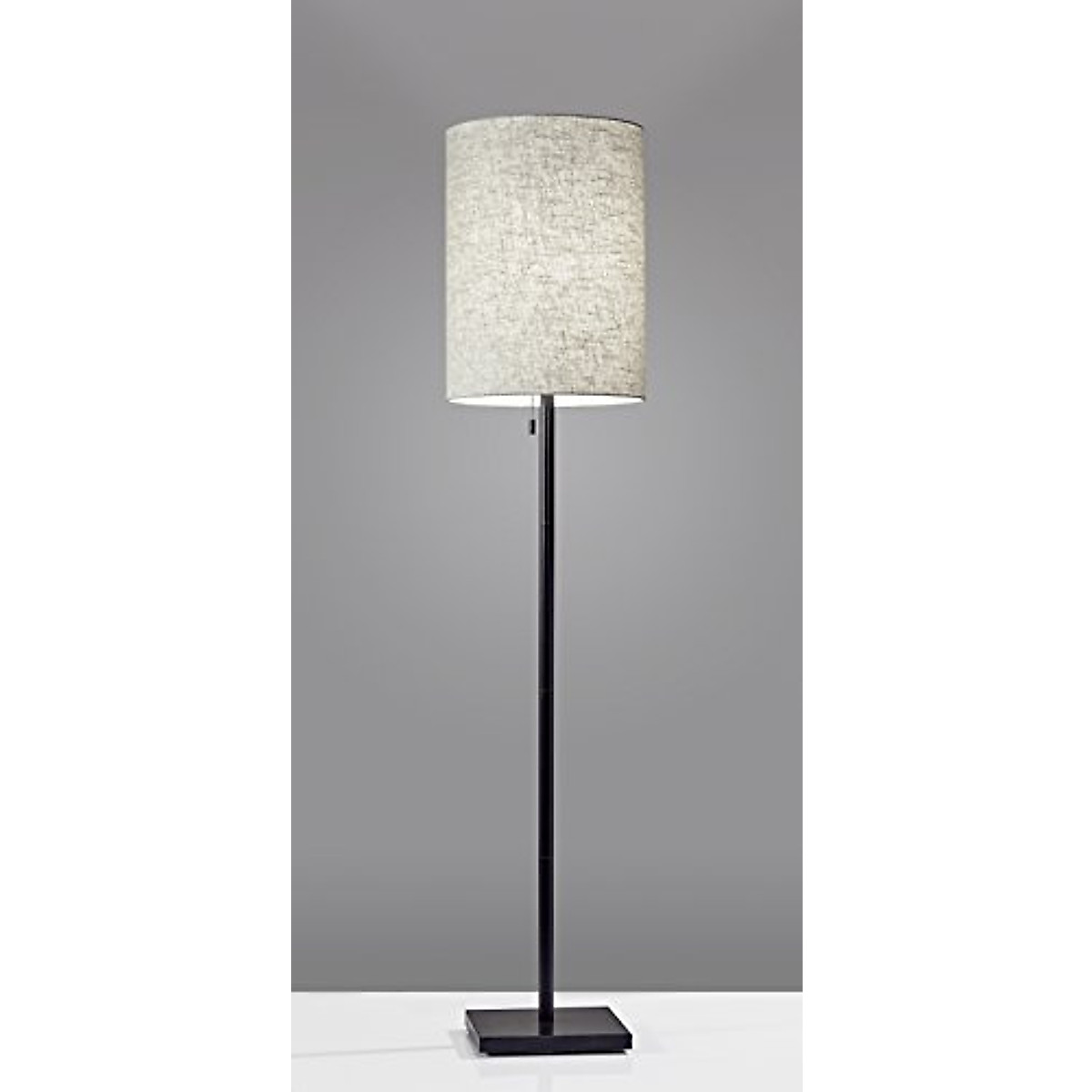 Adesso 1547-26 Liam Floor Lamp, 60.5 in., 100 W Incandescent/20 W CFL, Dark Bronze/Natural, 1 Bronze Lamp
