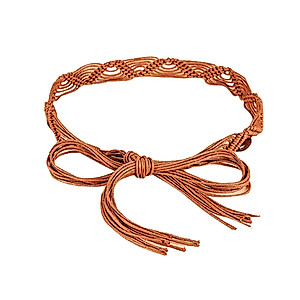 Womens Bohemian Rope Tassel Braid Waist Belt Woven Skinny Chain Belt for Skirt Dress