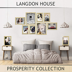 Langdon House 4x6 Picture Frames (Gold, 6 Pack), Contemporary Frame Set, Wall Mount or Table Top, Prosperity Collection