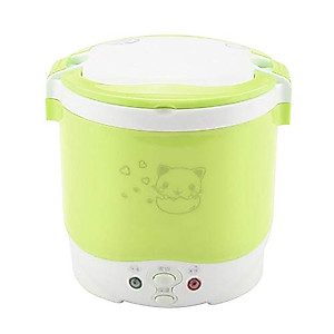 Fdit Rice Cooker, 12V 100W 1L Electric Portable Multifunctional Rice Cooker Suitable for Car Food Steamer (Green)
