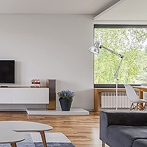 LEPOWER Floor Lamp, Swing Arm Floor Standing Lamp, Industrial Floor Lamp with Heavy Metal Base, E26 Lamp Base Floor Light, Modern Standing Reading Lamp for Living Room, Bedroom, Study Room, Office