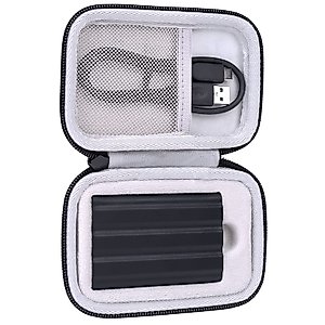 Khanka Hard Travel Case Replacement for Samsung T9/ T7 / T7 Shield Portable Solid State Drive, External SSD - USB 3.2-1TB 2TB, Case Only (Black)