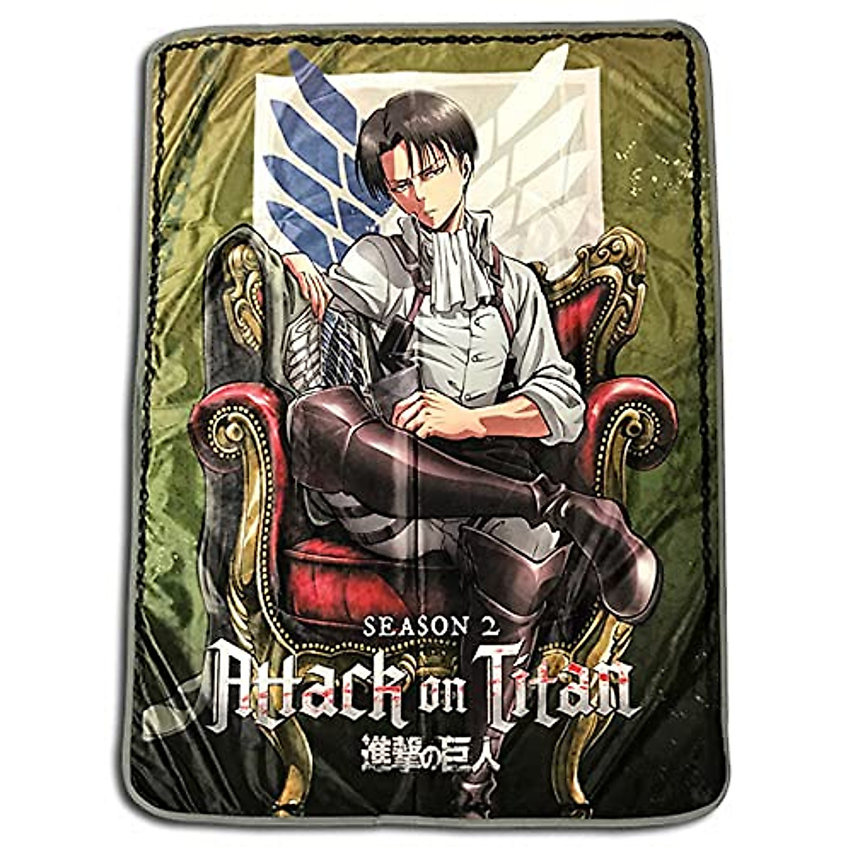 Great Eastern Entertainment Attack On Titan Season 2- Levi Sublimation Throw Blanket, Multicolor