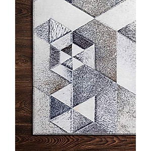Loloi II Maddox Collection MAD-03 Grey/Ivory, Contemporary 5'-0" x 7'-6" Area Rug