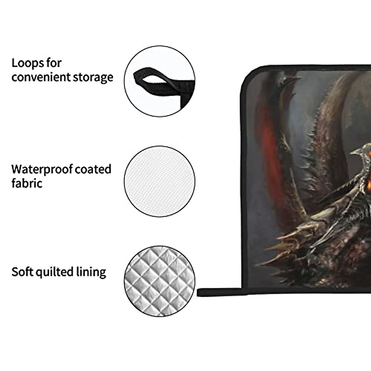 Knight Fighting Dragon Kitchen Pot Holders Hot Pad, Potholders Hot Pads for Kitchen,Washable Pot Holder Oven Mitts,Heat Resistant Hot Pad Kitchen Decor Accessories for Cooking and Baking（2 Sets