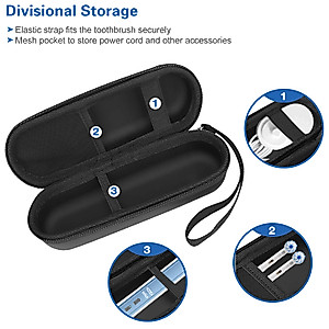 ProCase Travel Case for Oral-B/Oral-B Pro Smartseries/IO Serie Sonicare Protective Clean Electric Toothbrush, Hard EVA Case Cover Storage Bag Holder with Mesh Pocket for Accessories -Black