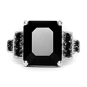 HIFLYER JEWELS Natural Black Spinel Ring 925 Solid Sterling Silver Ring Perfect Gifts For Her Gemstone Ring Statement Ring Designer Ring Best Price (6)