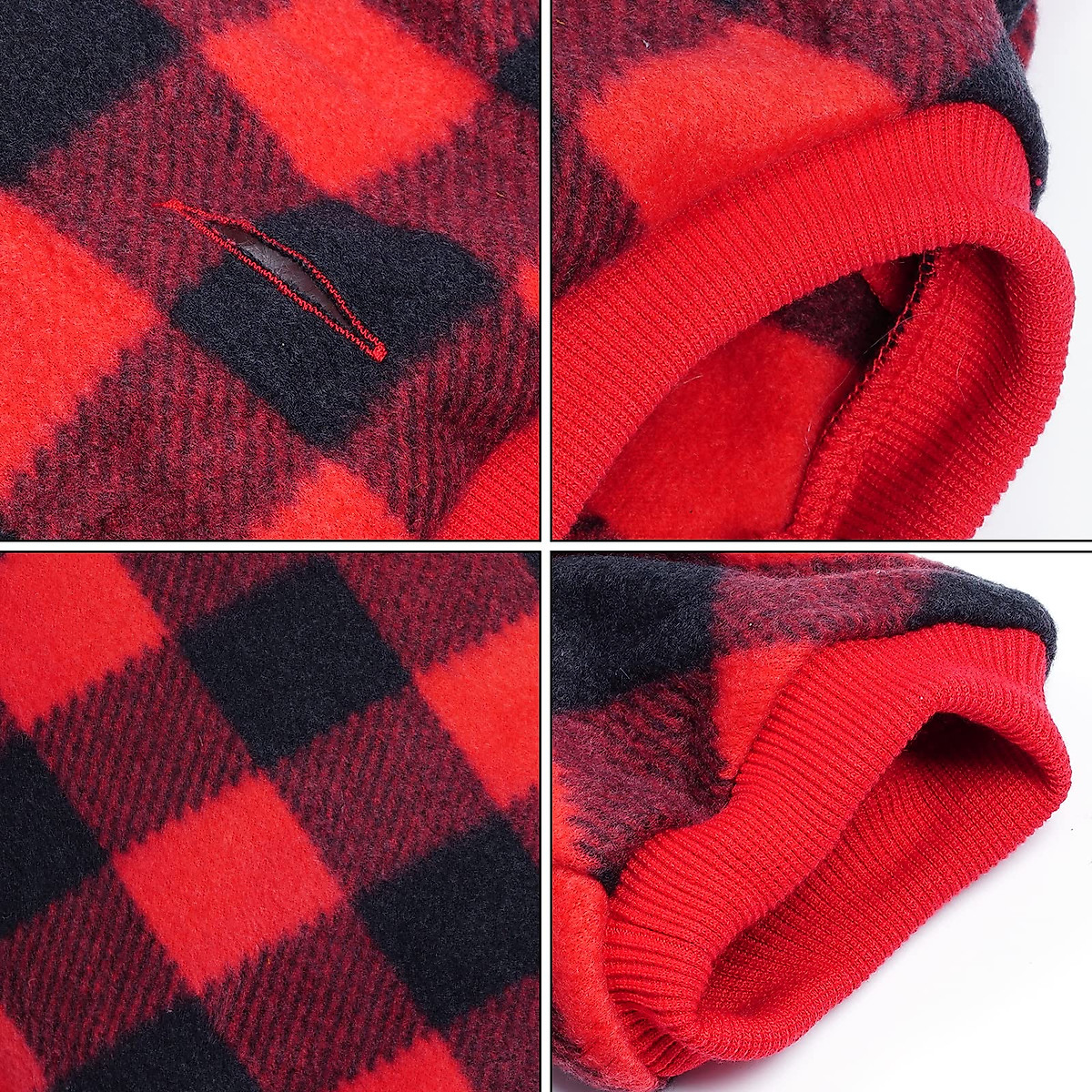 Topbuti Pet Christmas Pajamas Red Black Buffalo Plaid Jumpsuit Dog Cat Soft Winter Clothes Puppy Doggie Checkered Sweater Apparel (Small)