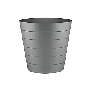 Zuvo Plastic Paper Bin 8L - Shatter-Proof Waste Basket for Office Desk & Bedroom Bin - Ideal Paper Bin with Wave Design - Grey