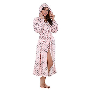 Hoodie Robe Plush Hooded Robe Spa Bathrobe Hoody Robe Long Robe