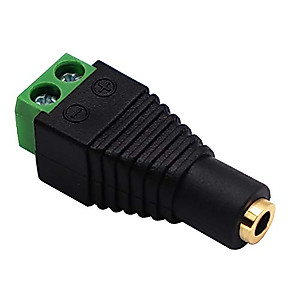 AAOTOKK 3.5mm Screw Terminal Gold Plated 3.5mm (1/8") TS Mono Female to 2 Pin Female Screw Terminal AUX Headphone Balun Solderless Converter Adapter(5-Pack/Female)