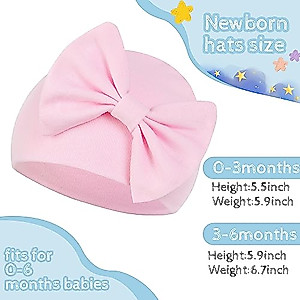 Zando Newborn Baby Girl Hats Soft Beanie Hat Cute for 0-6 Months Infant Toddler Hospital Hat Caps 4 Pack 3 0-3Month