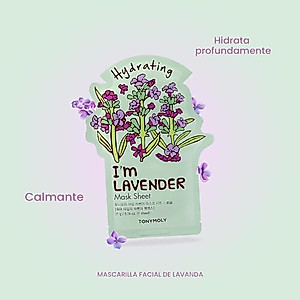 TONYMOLY I'm Real Lavender Hydrating Mask Sheet, Pack of 1