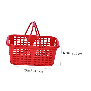 Homoyoyo 20pcs Fruit Picking Basket Kid Snack Container Basket for Snacks Strawberry Baskets Play Shopping Basket Kids Grocery Basket Fruit Basket with Handle Reusable Orange Container Red
