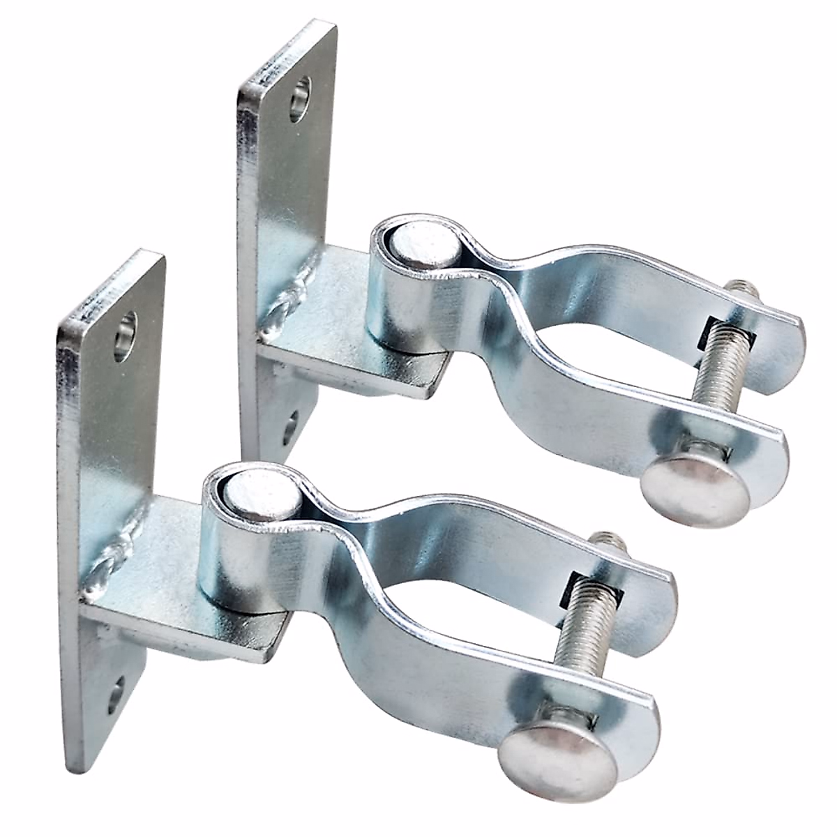 2 Pack 1-3/8 Inch Wall Mount Gate Hinge Metal Hinges Fence Post Chain Link Fence Frame Hinge Outdoor Gate Hardware (Screws Included)