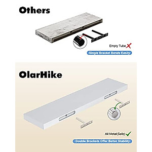 OlarHike Floating Shelves,White Wall Mounted Books/Cat/Storage/Fake Plant Shelves,Wall Shelves for Home Room Bedroom Decor,Shelf for Bathroom Living Room Kitchen,23inch