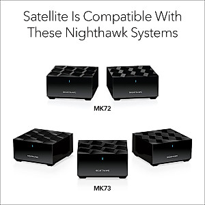 NETGEAR Nighthawk Dual-Band Whole Home Mesh WiFi 6 Add-on Satellite (MS70) – Works with Your Nighthawk MK72 Or MK73 System, Adds up to 1,500 sq. ft. Coverage, AX3000 (Up to 3Gbps)