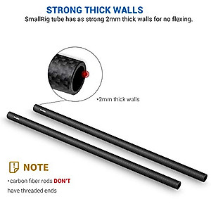SmallRig 15mm Carbon Fiber Rods (12 Inch) for 15mm Rods Clamps Camera Rail Support System, Follow Focus, Matte Box, Shoulder Pad, Lens Support - 851