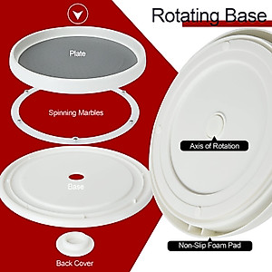 FVIEXE 6PCS Non-Skid Cabinet Lazy Susan Turntable 10 Inch, 360 Degree Rotating Kitchen Spice Rack Spinning Lazy Susan Turntable Organizer, Pantry Countertop Vanity Bathroom Display Stand White/Gray