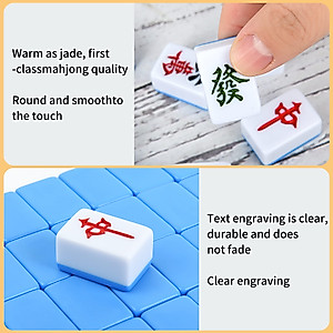 TWBTC Chinese Mini Mahjong Sets144 Melamine Tiles 1.1"(28mm) with Portable Travel Handbag Complete Mahjong Game Set - (Mah Jong, Mahjongg, Mah Jongg, Majiang, 中国麻将)