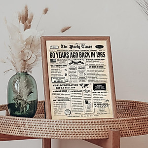 BGTCARDS 60th Birthday Card, 60th Birthday Gifts for Women Men, 60th Birthday Decorations for Him Her, Back in 1965 Birthday Card