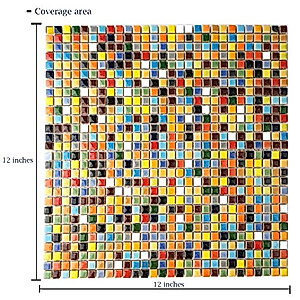 Lanyani Colorful Ceramic Mosaic Tiles for Crafts, 1/2 inch Square Glazed Porcelain Pieces Tile for Mosaics, Covers 1sq.ft