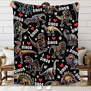 Dinosaur Blanket for Boys Girls, Ultra Soft Dino Blanket for Kids, Dinosaur Blanket Decor for Couch Sofa Bedroom, Gifts for Dinosaur Lover for Birthday Christmars, 40"x50"-Kids/Throw Size
