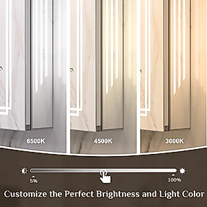 Keonjinn 30x32 Inch Lighted Medicine Cabinet with LED Vanity Mirror for Bathroom Adjustable Shelves Dimmable 3 Color Temperature Lights Anti-Fog Wall Mount LED Medicine Cabinet Mirror