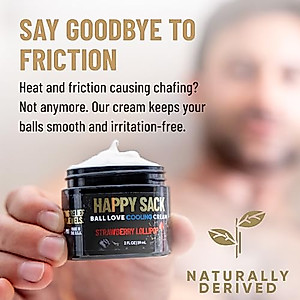 Derm Dude Happy Sack Ball Deodorant & Anti Chafing Cream for Men | Formulated With All-Natural DeoPlex for Odor Control | Aluminum Free Nut Love Cooling Cream - Coconut Rush Scent, 2 oz (1 Pack)