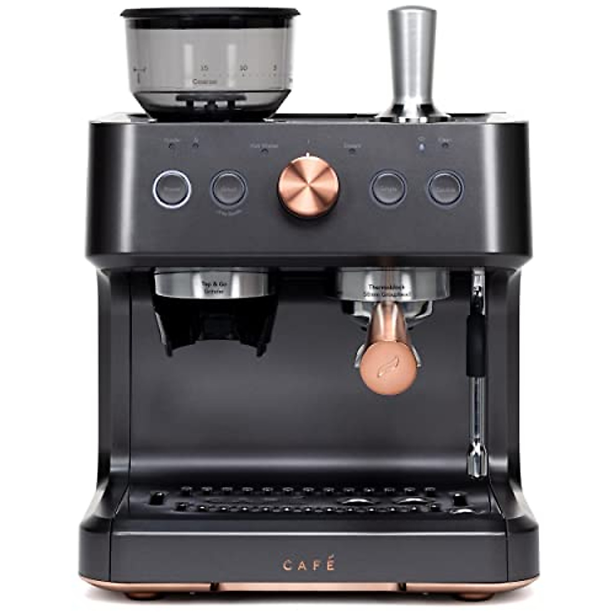 Café Bellissimo Semi Automatic Espresso Machine + Milk Frother | WiFi Connected| Built-In Bean Grinder, 15-Bar Pump & 95-Ounce Water Reservoir | Matte Black, C7CESAS3RD3