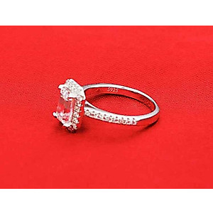 Tenfit Jewelry Women's Ring 18k Gold Plated Square Cubic Zircon Engagement Ring 118,Size:7