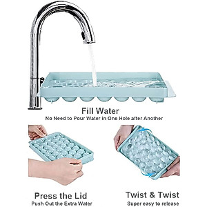 Round Ball Ice Tray Plastic Ice Cube Mold Refrigerator Ice Ball Mold With Lid