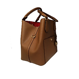 Michael Kors Greenwich Large Saffiano Leather Grab Bag Navy (Brown)